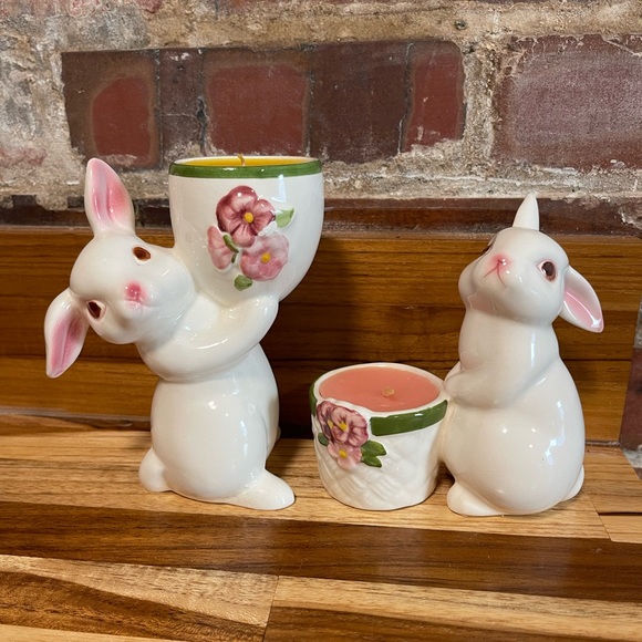 Avon | Accents | Vintage 98 Avon Bunny Candle Holders New | Poshmark
